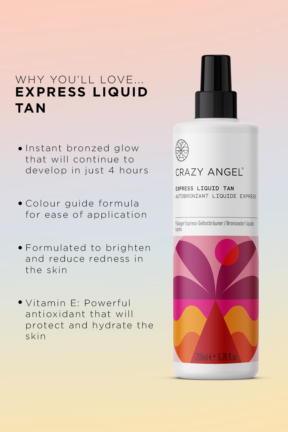 Express Liquid Tan | Medium Self-Tanning Spray | Crazy Angel